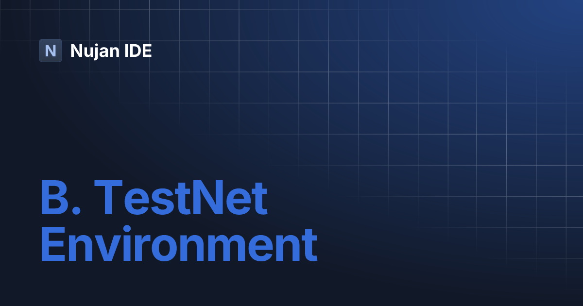 B. TestNet Environment | Nujan IDE